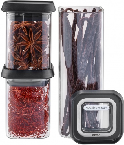 GEFU - Zestaw 3 szklanych pojemników PANTRY (1)